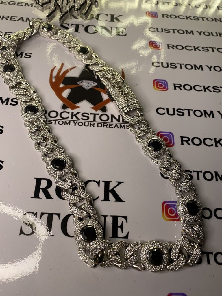Buy Iced Out Cuban Chain 24inch at Rs. 2019 online from Rock Stone Gems ...