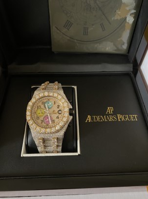 Buy Stainless Steel Fully Iced Out Moissanite Diamonds Watch at Rs ...